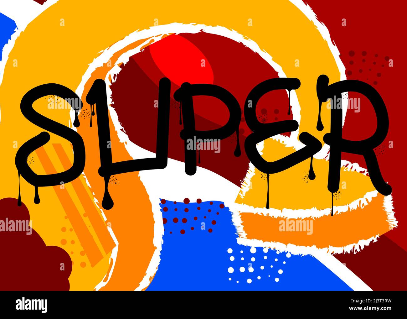 Super, colored Graffiti tag. Abstract modern street art decoration ...
