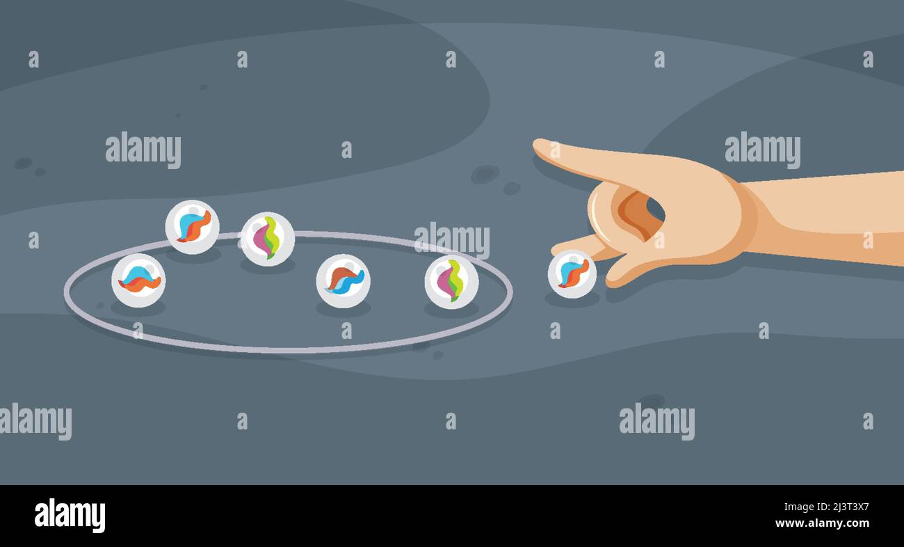 Flicking hand and marbles illustration Stock Vector Image & Art - Alamy