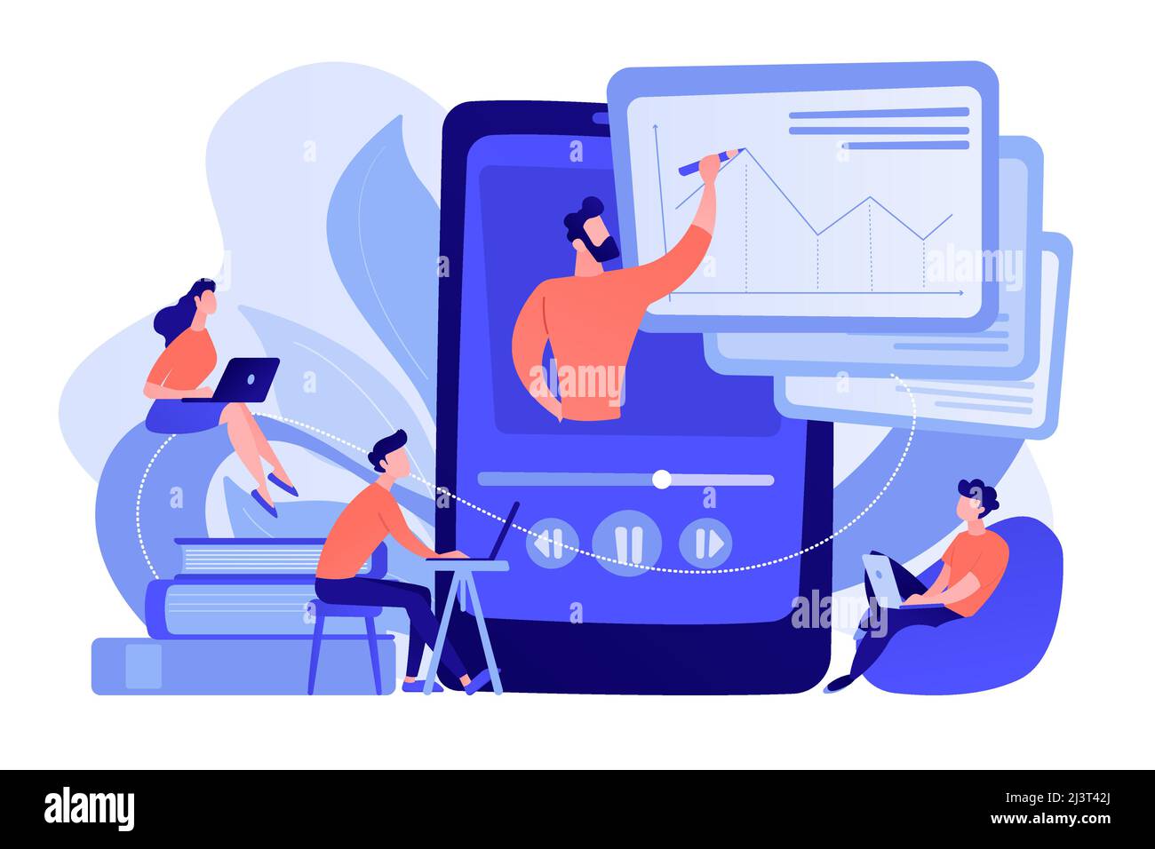 Students watching video classroom Stock Vector Images - Alamy