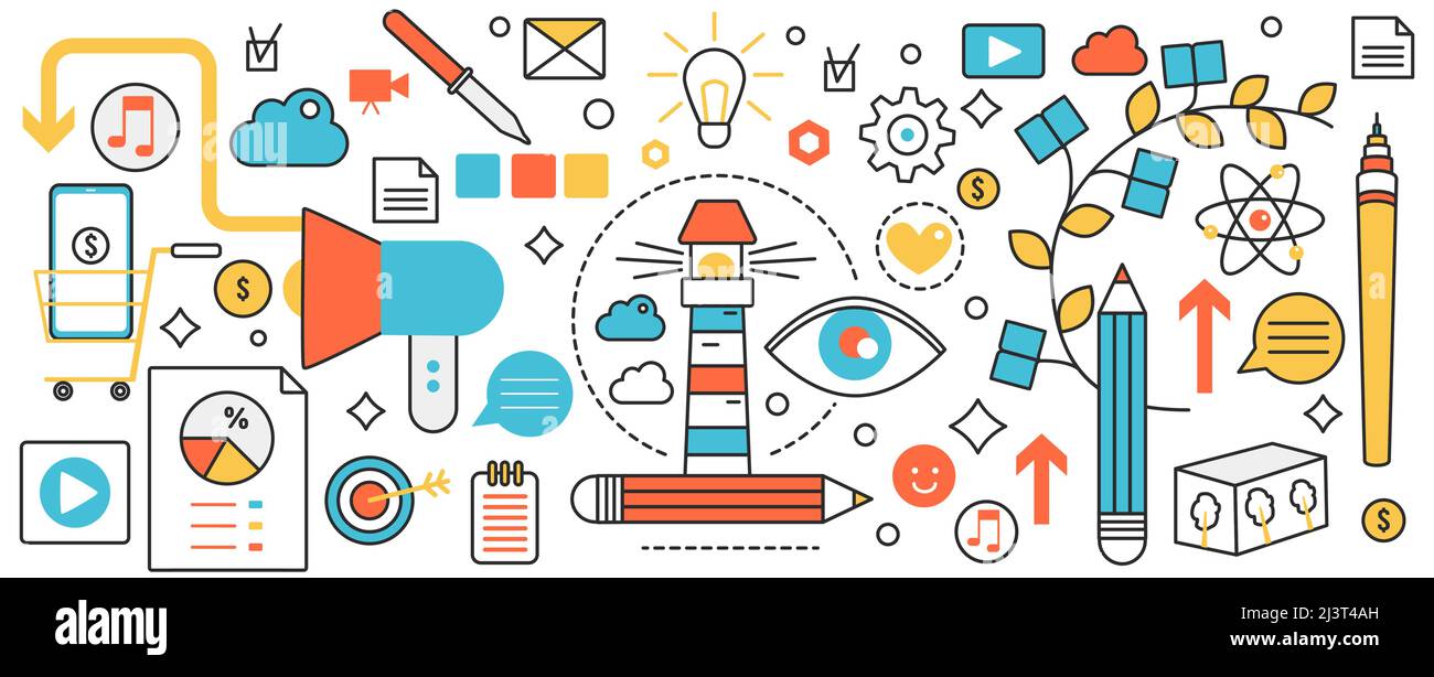 Business creative process and brand identity. Visual presentation of ...