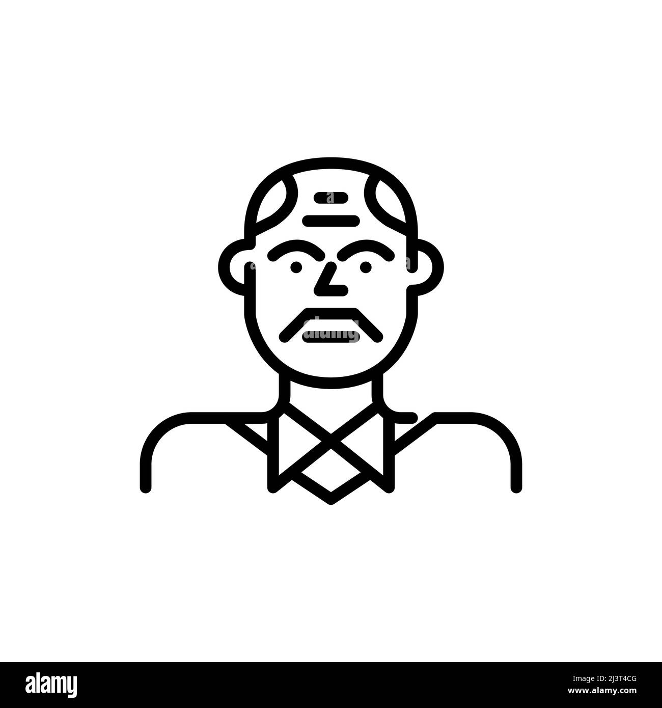 Working professional older man. Pixel perfect, editable stroke icon ...