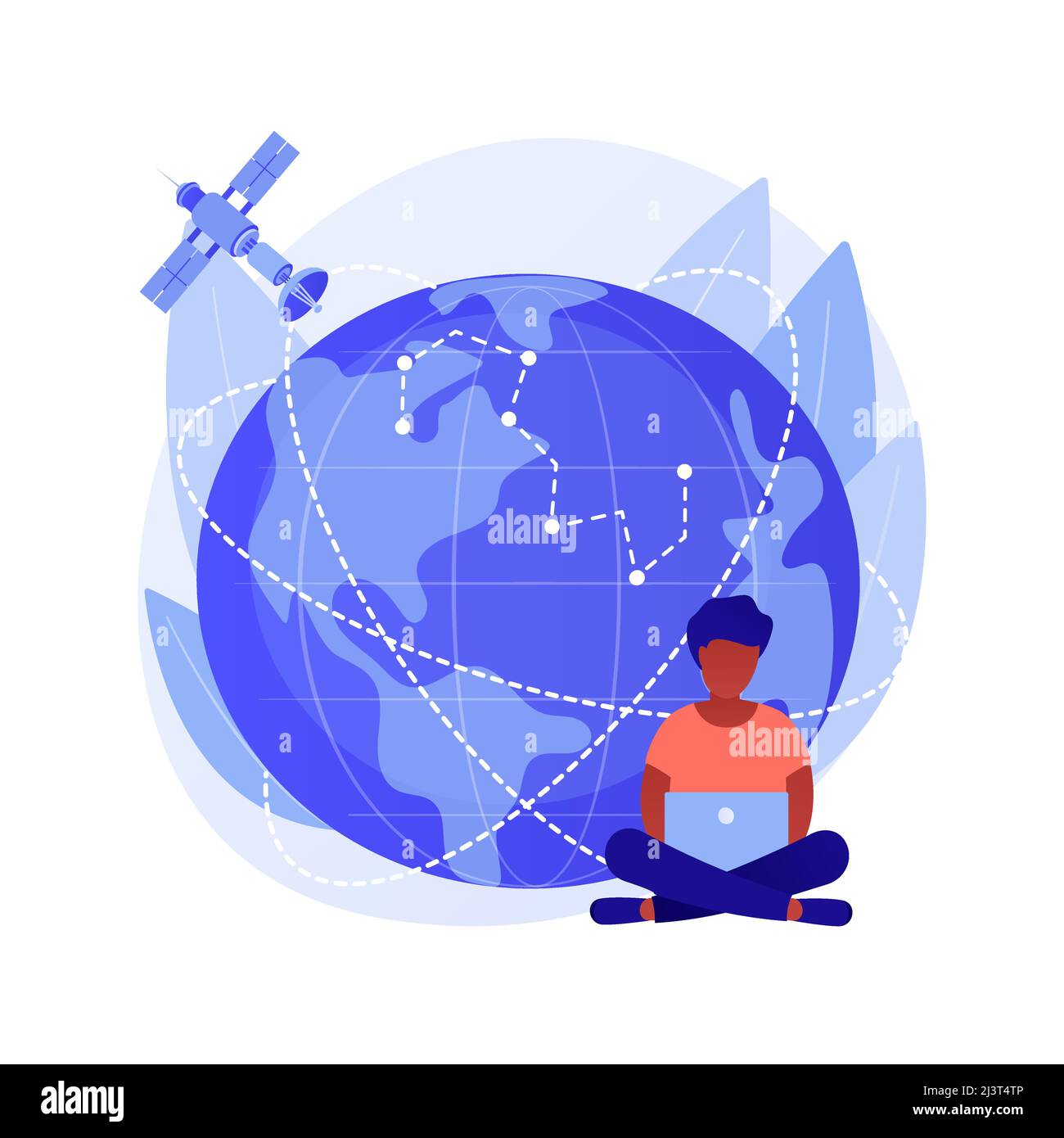 Gps coverage area. Earth observation. Space communications idea ...