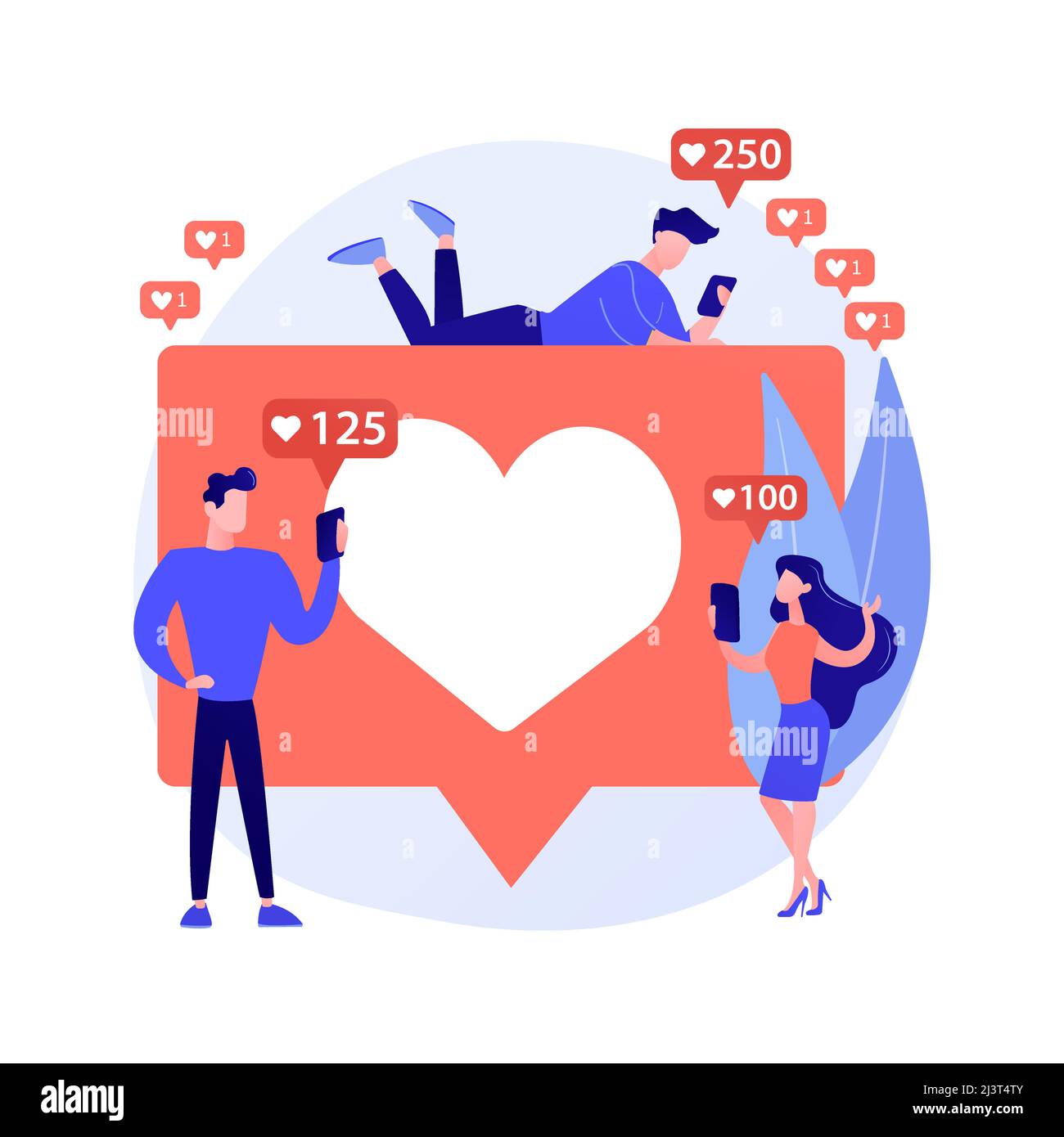 Likes addiction abstract concept vector illustration. Addicted to likes ...