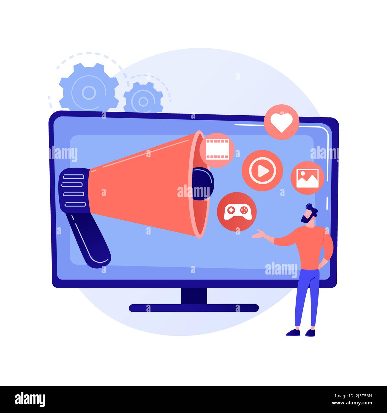 Internet ads idea. Cloud computing service. Direct messaging ...