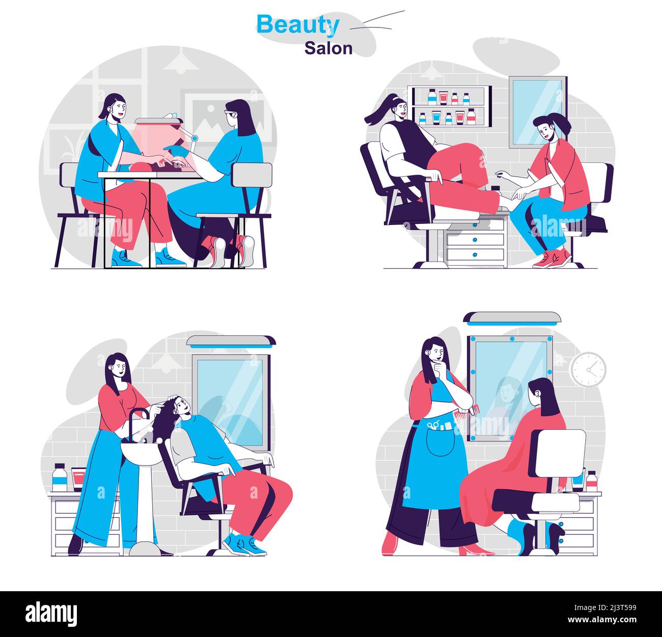 Hair salon scene Cut Out Stock Images & Pictures - Alamy