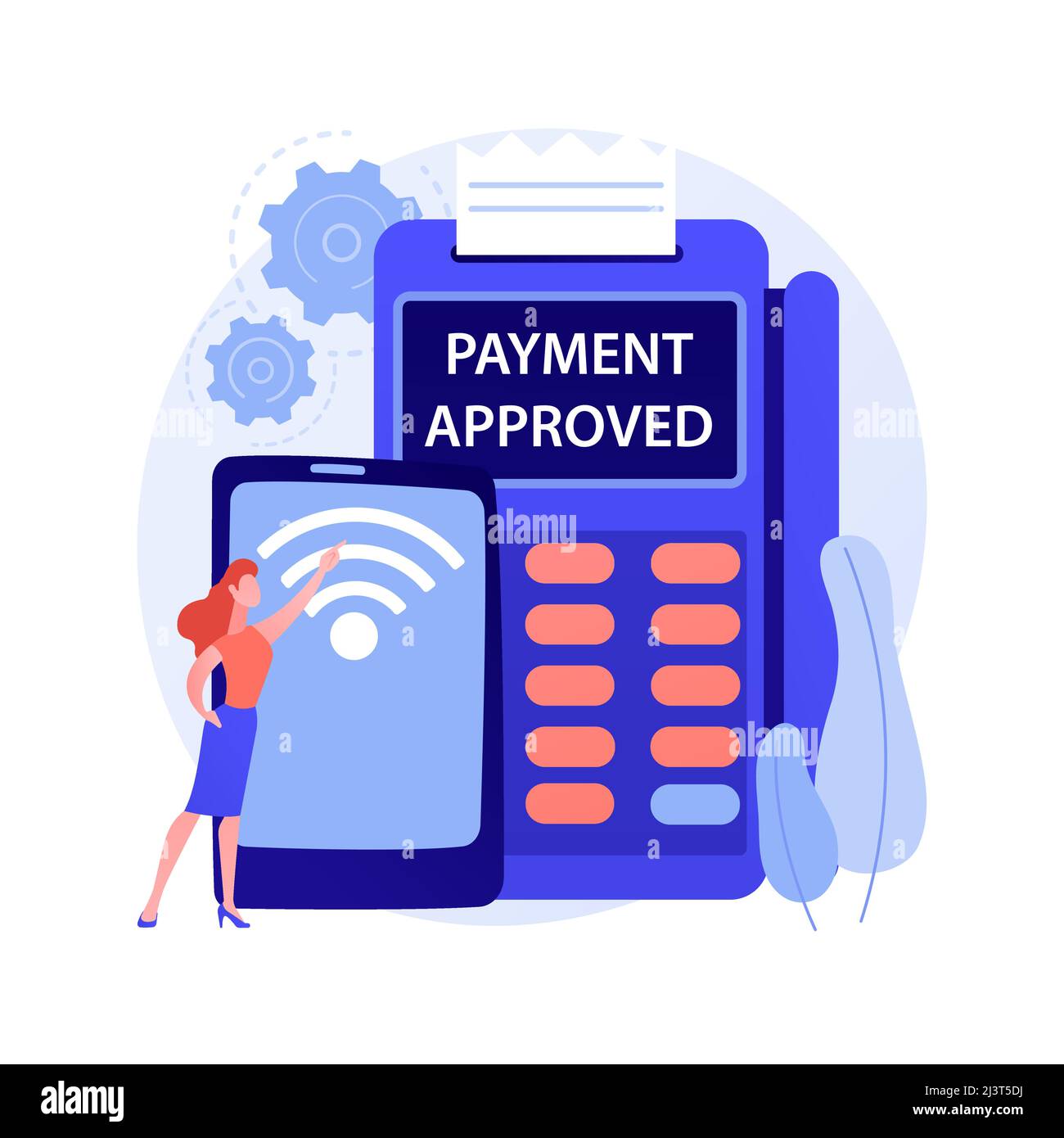 NFC connection abstract concept vector illustration. Bank connection ...