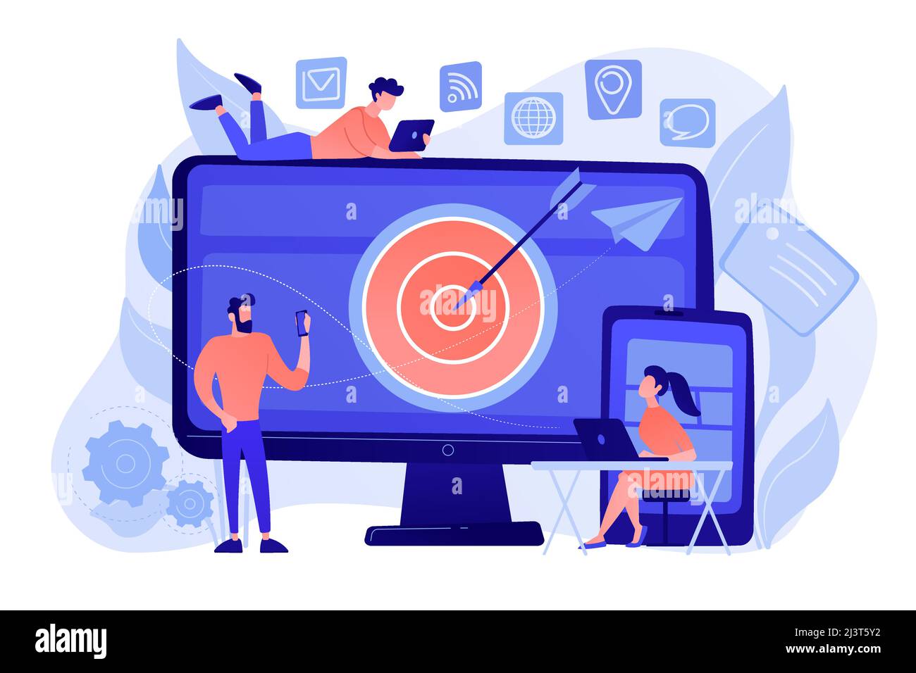 Concumers with devices get targeted ads and messages. Multi device ...