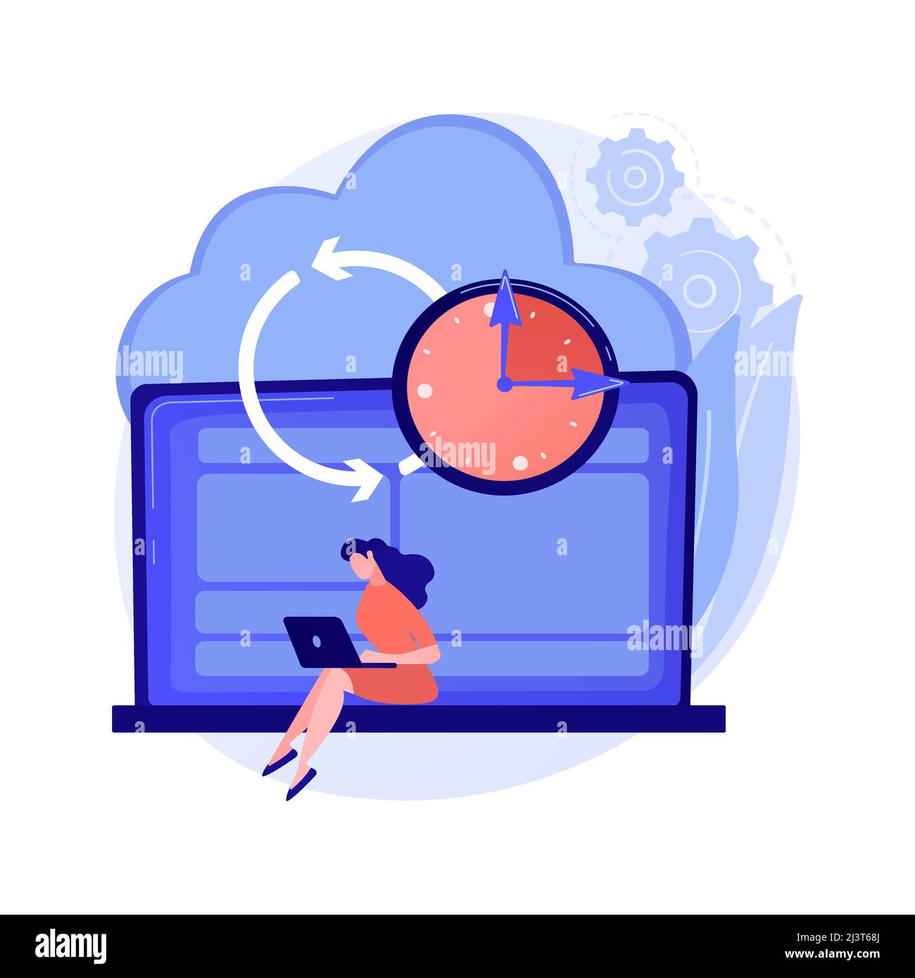 Automatic Backup Abstract Concept Vector Illustration Data Recovery Service Automatic Document