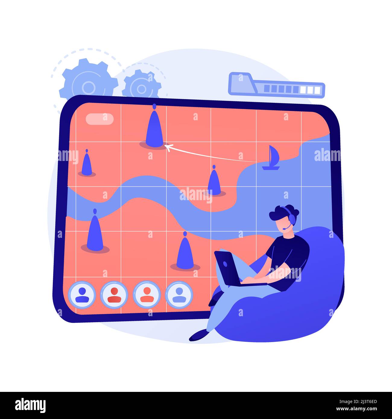 Strategy online games abstract concept vector illustration. Pc games ...