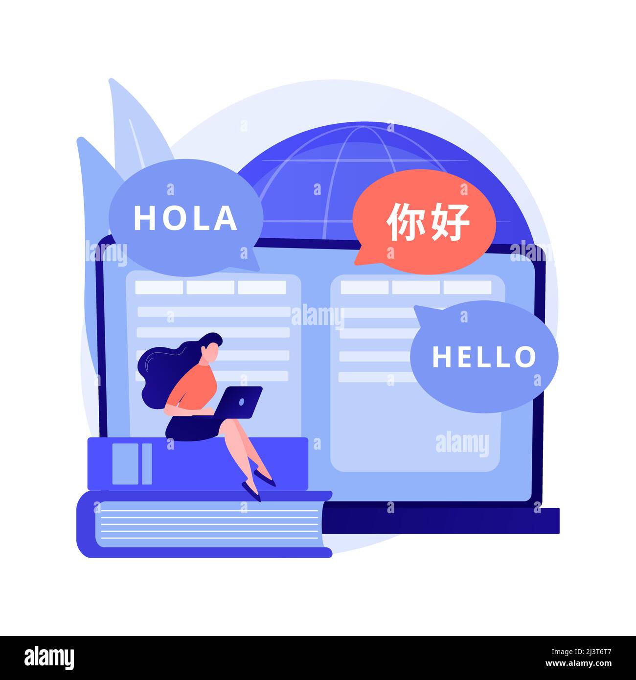 Language translation abstract concept vector illustration. Online ...