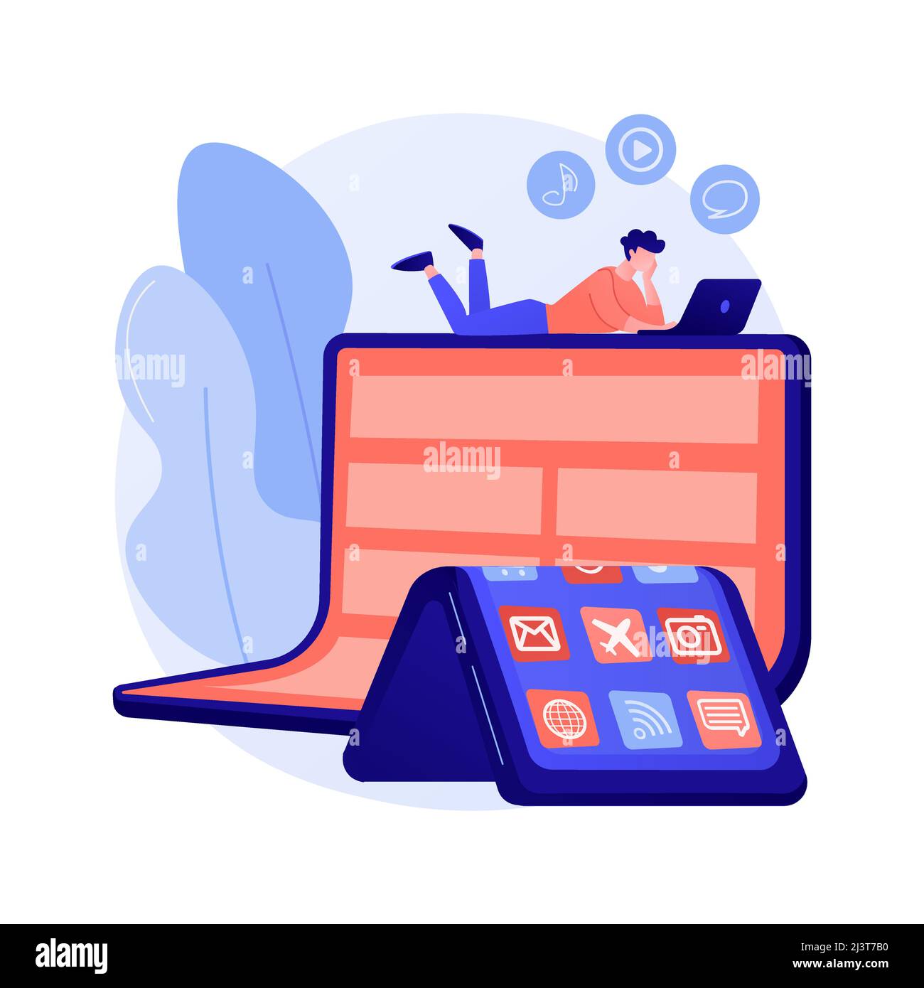 Bendable device technology abstract concept vector illustration ...