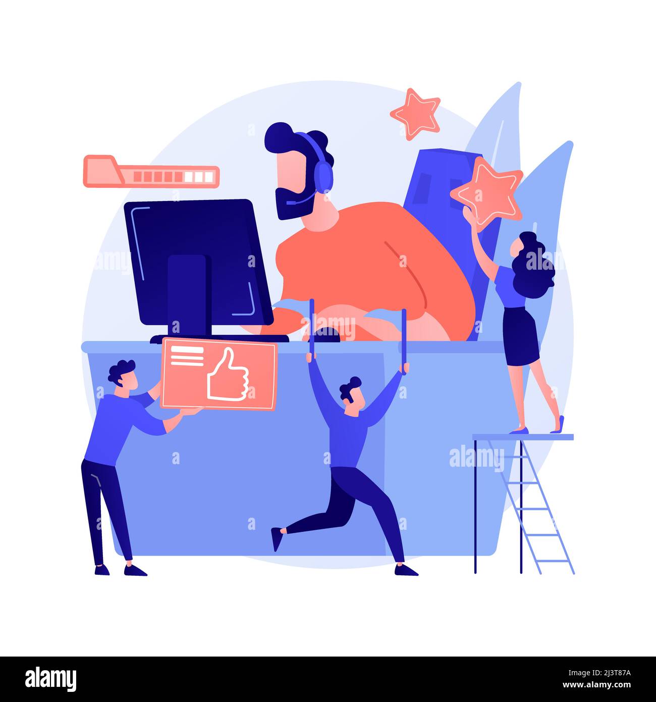 Esport fans abstract concept vector illustration. Computer game, e ...