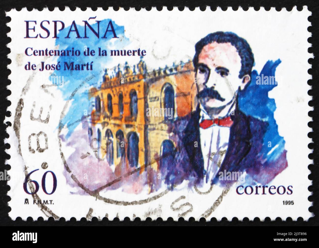 SPAIN - CIRCA 1995: a stamp printed in the Spain shows Jose Marti ...