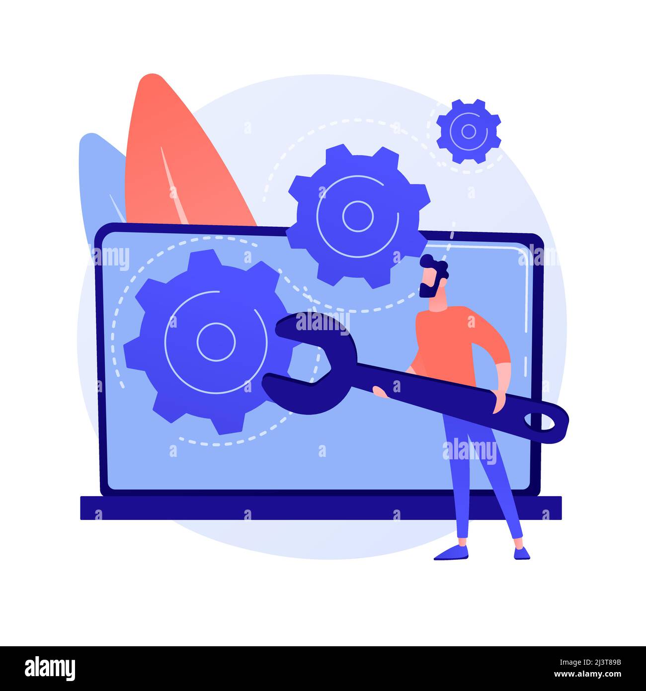 Computer troubleshooting abstract concept vector illustration. Basic fixing problems guide ...