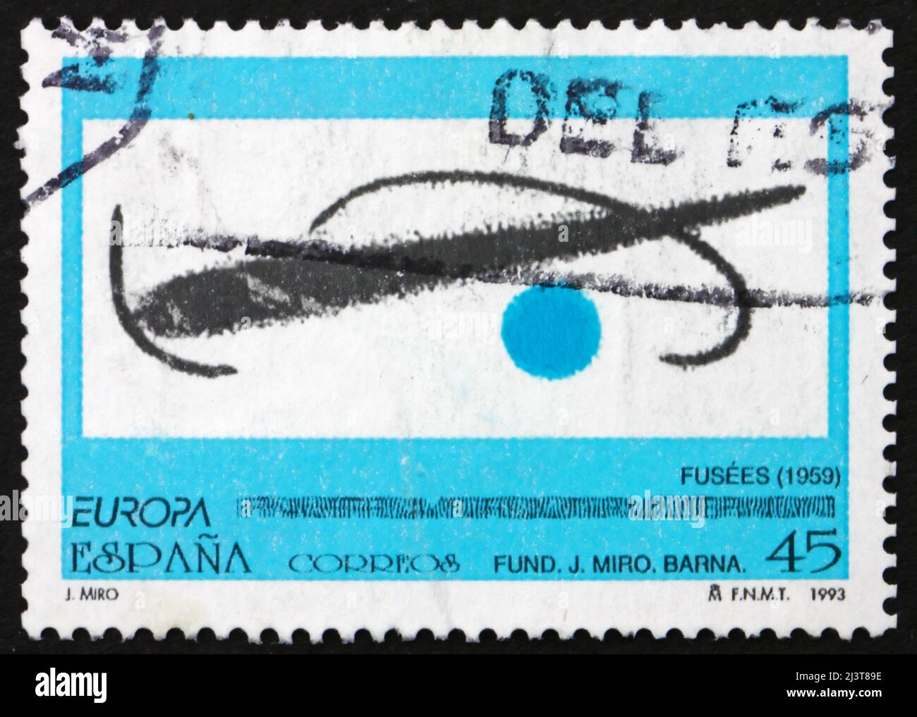 SPAIN - CIRCA 1993: a stamp printed in the Spain shows Fusees, by Joan ...