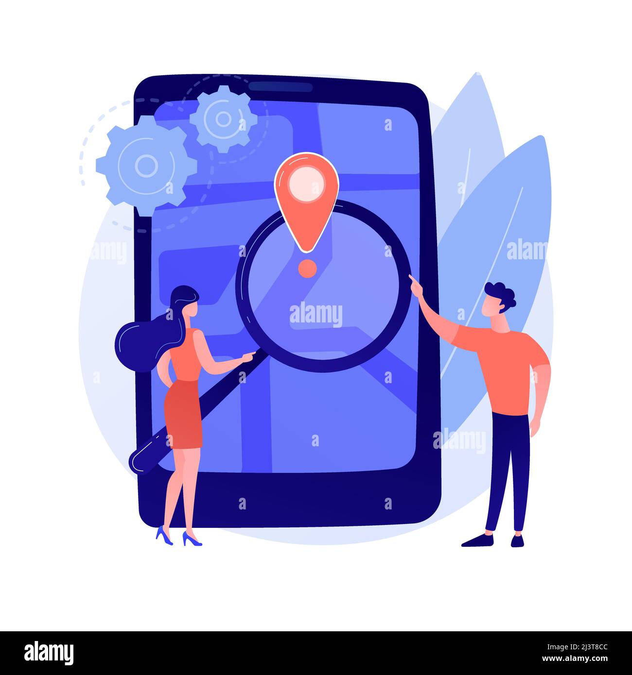 Mobile Tracking Soft Abstract Concept Vector Illustration Monitoring Software Navigation