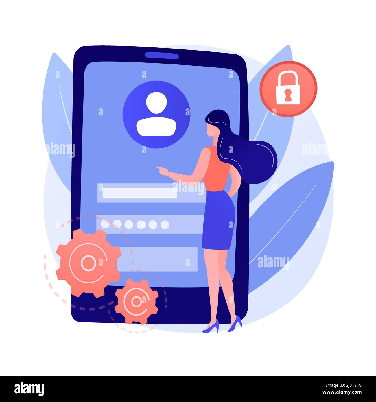 Sign in page abstract concept vector illustration. Enter application ...