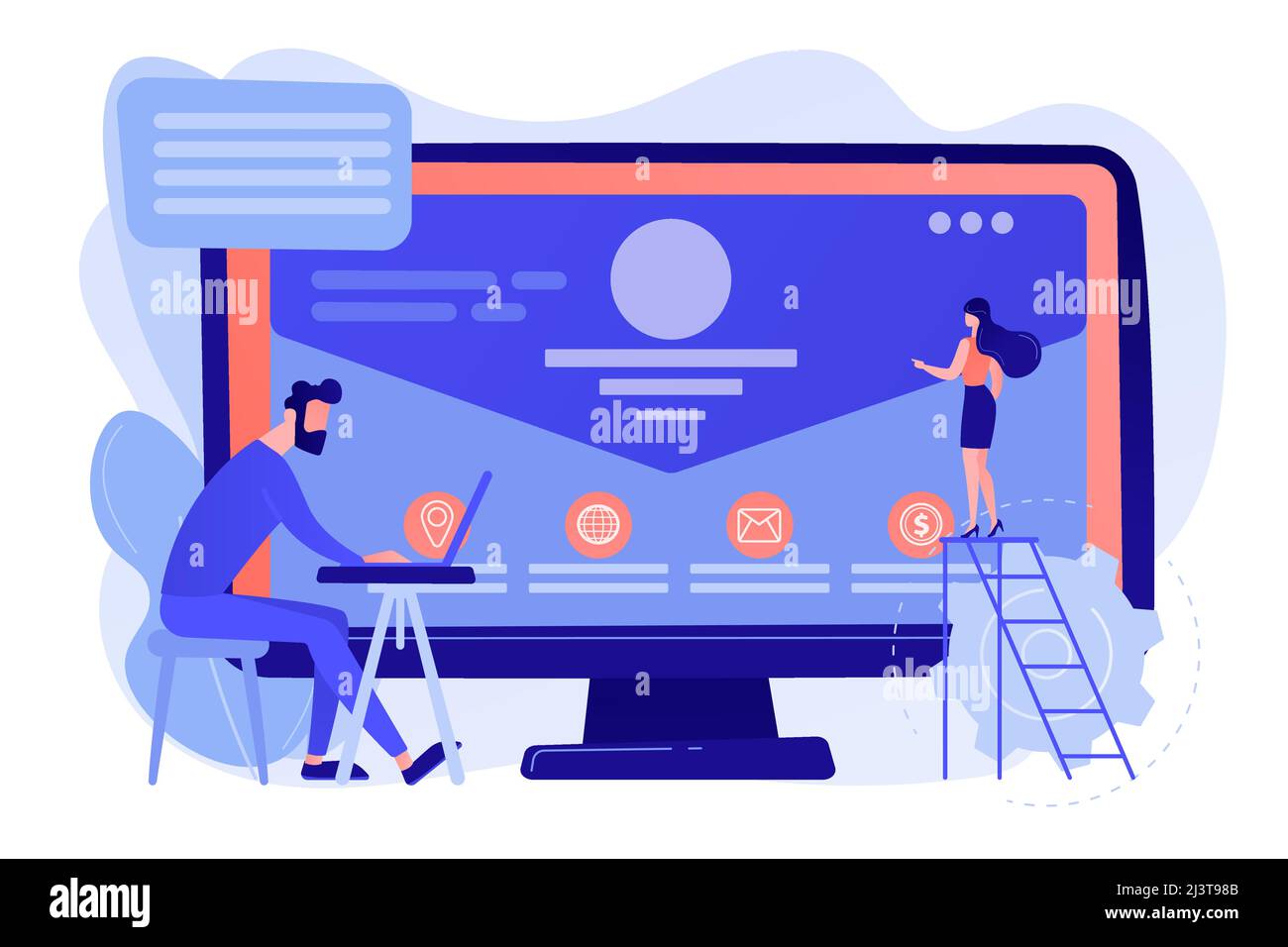 Web developer working Stock Vector Images - Alamy