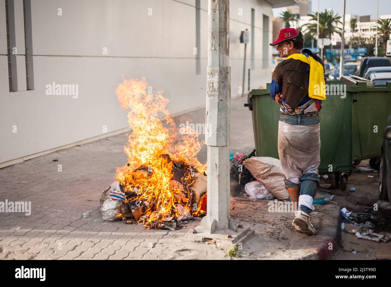 Sousse, Tunisia-09/17/2019: City street, Sousse. A local resident in ...