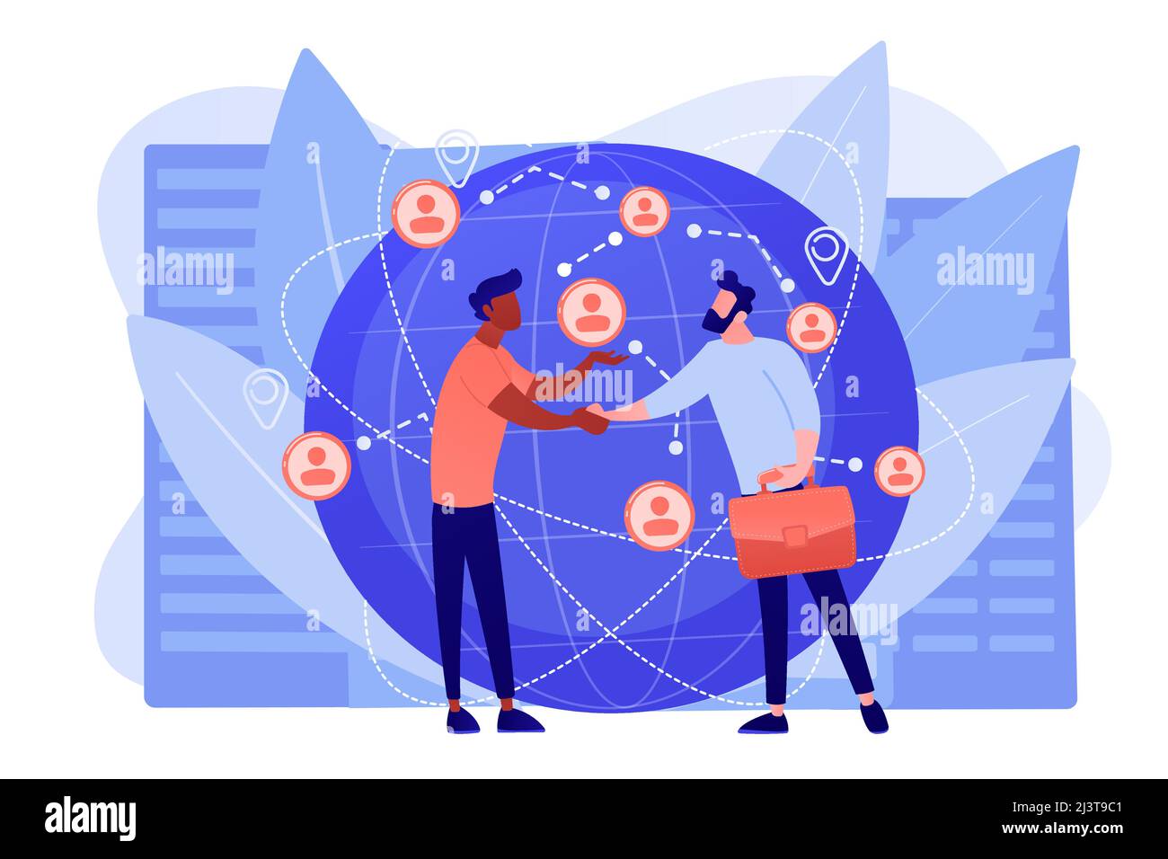 Successful partnership negotiation, partners handshaking. International ...