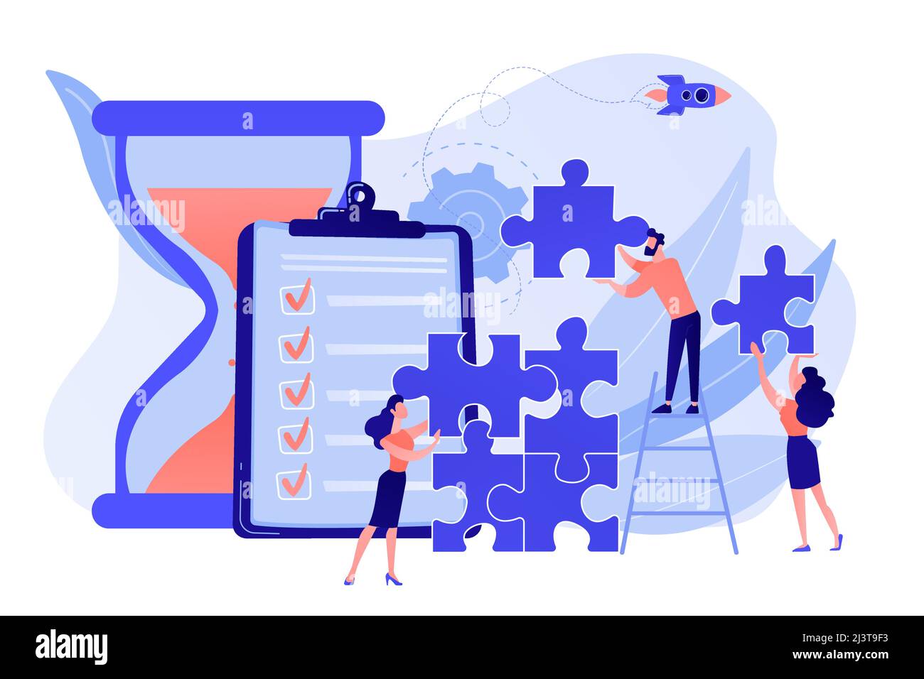 Building process concept team cartoon hi-res stock photography and ...