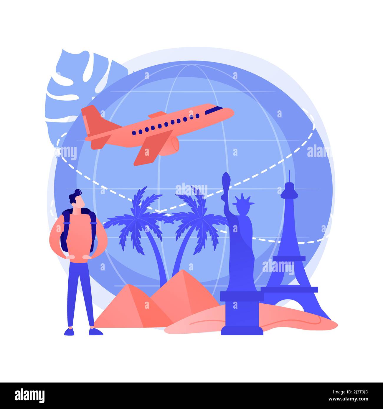 Traveling the world abstract concept vector illustration. Worldwide ...