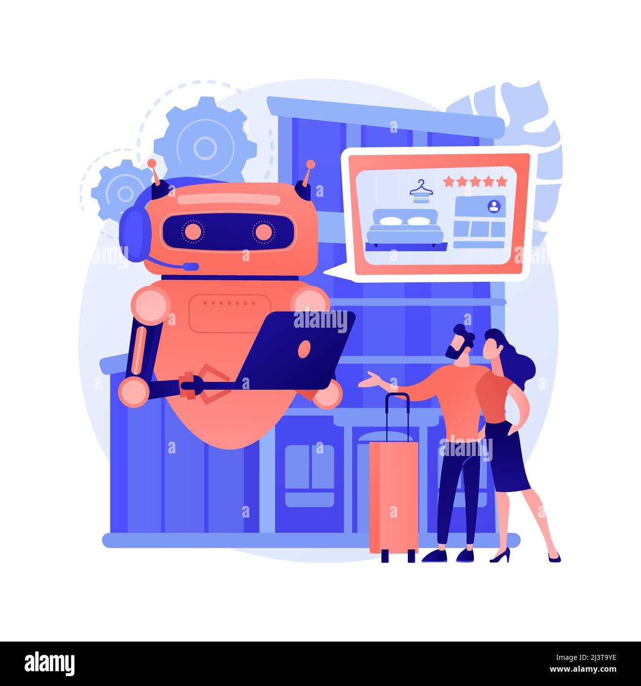 Smart hospitality industry abstract concept vector illustration ...