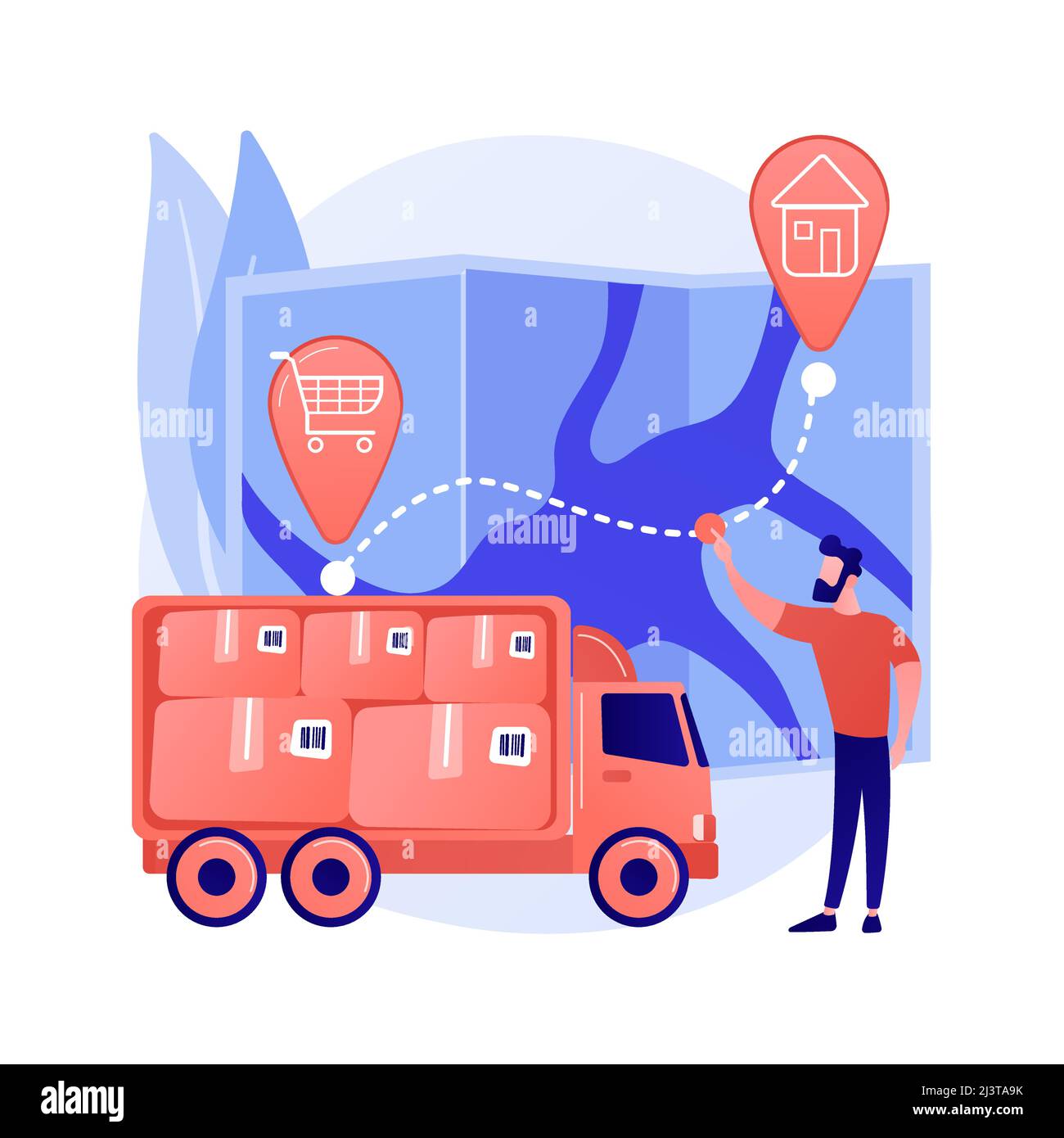 Pink delivery courier box Stock Vector Images - Alamy