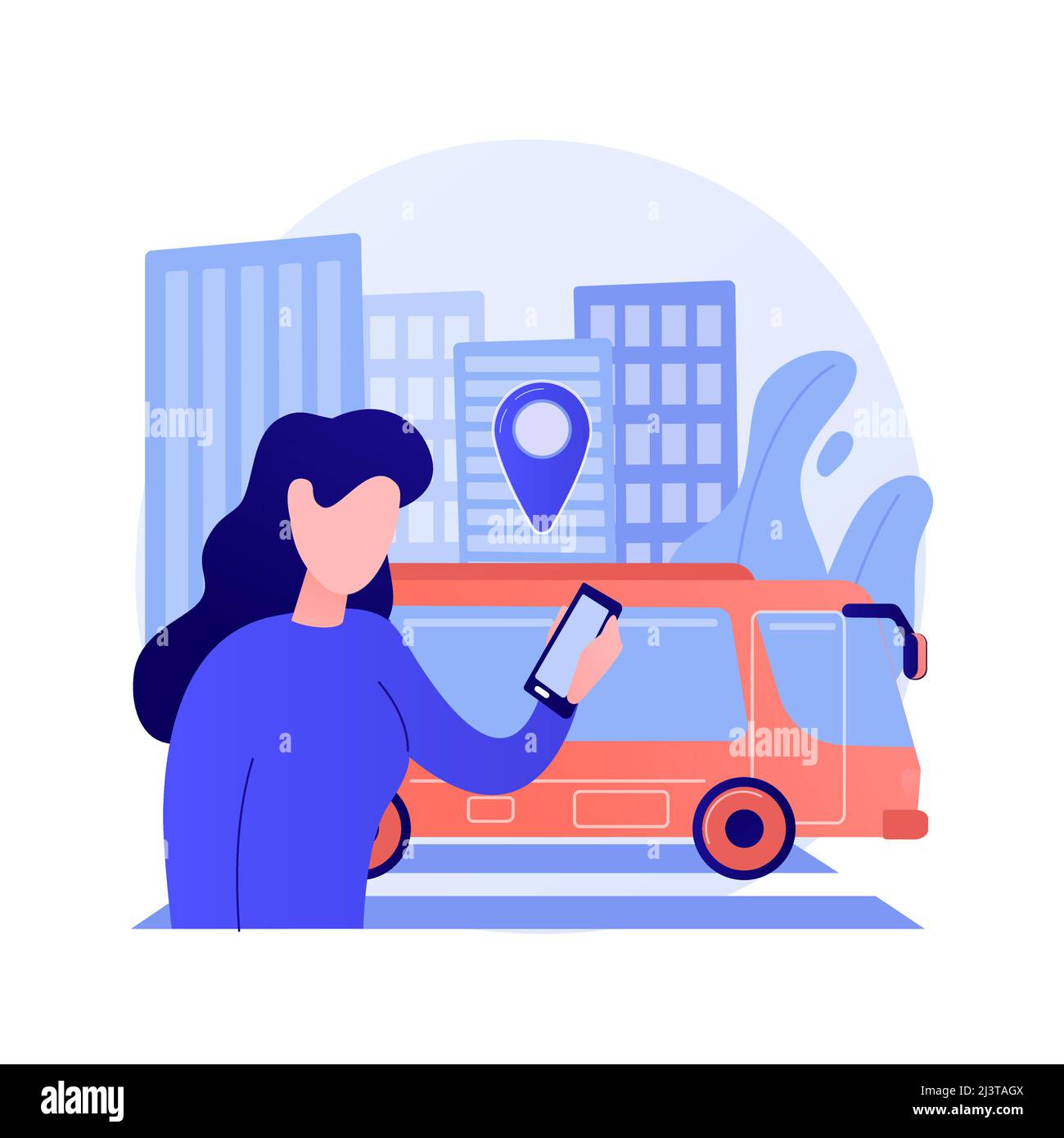 Autonomous public transport abstract concept vector illustration. Self ...