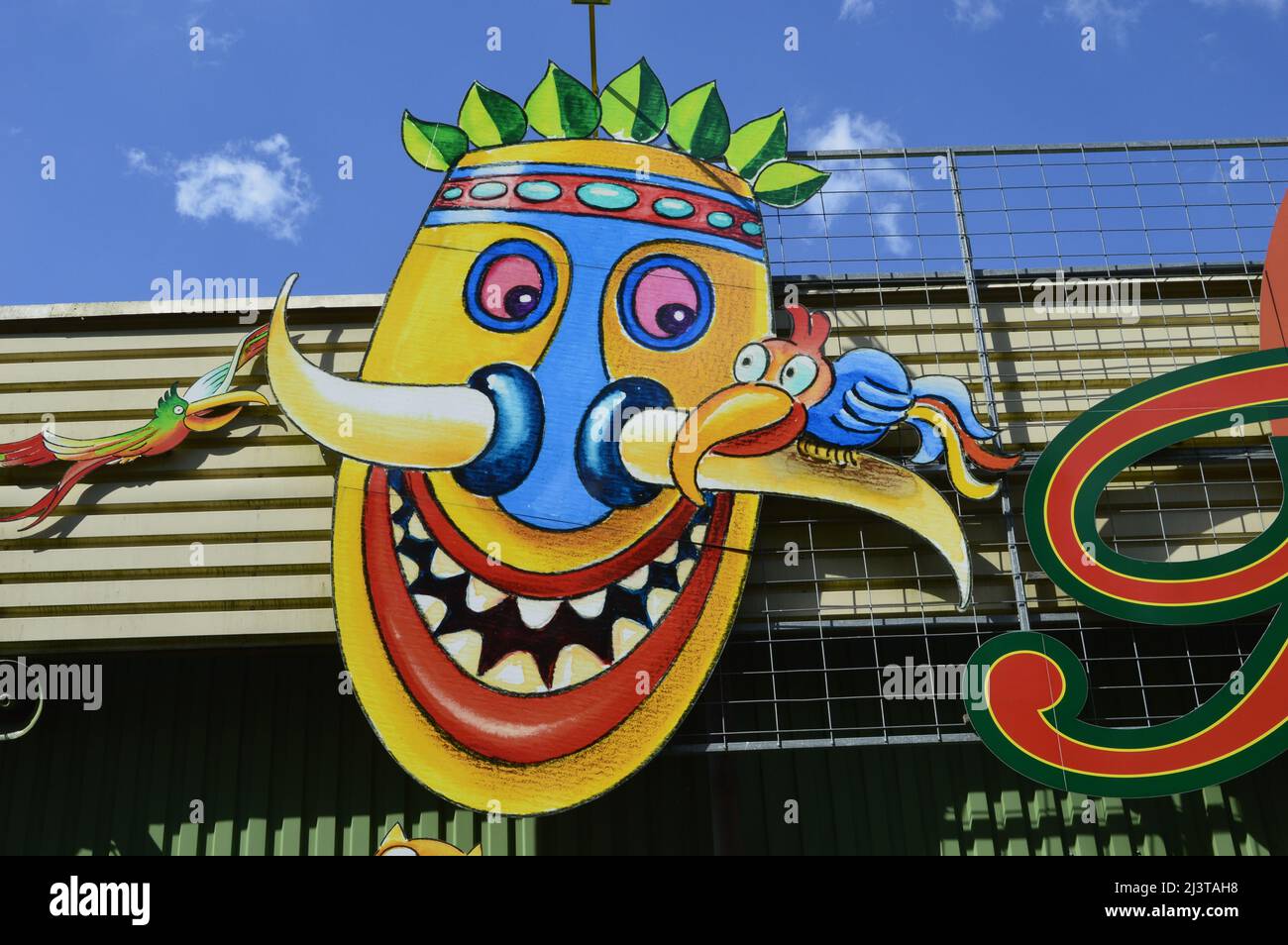 funny masks in Africa style Stock Photo - Alamy