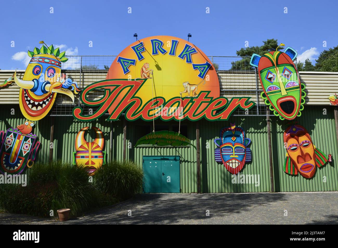 funny masks in Africa style Stock Photo - Alamy