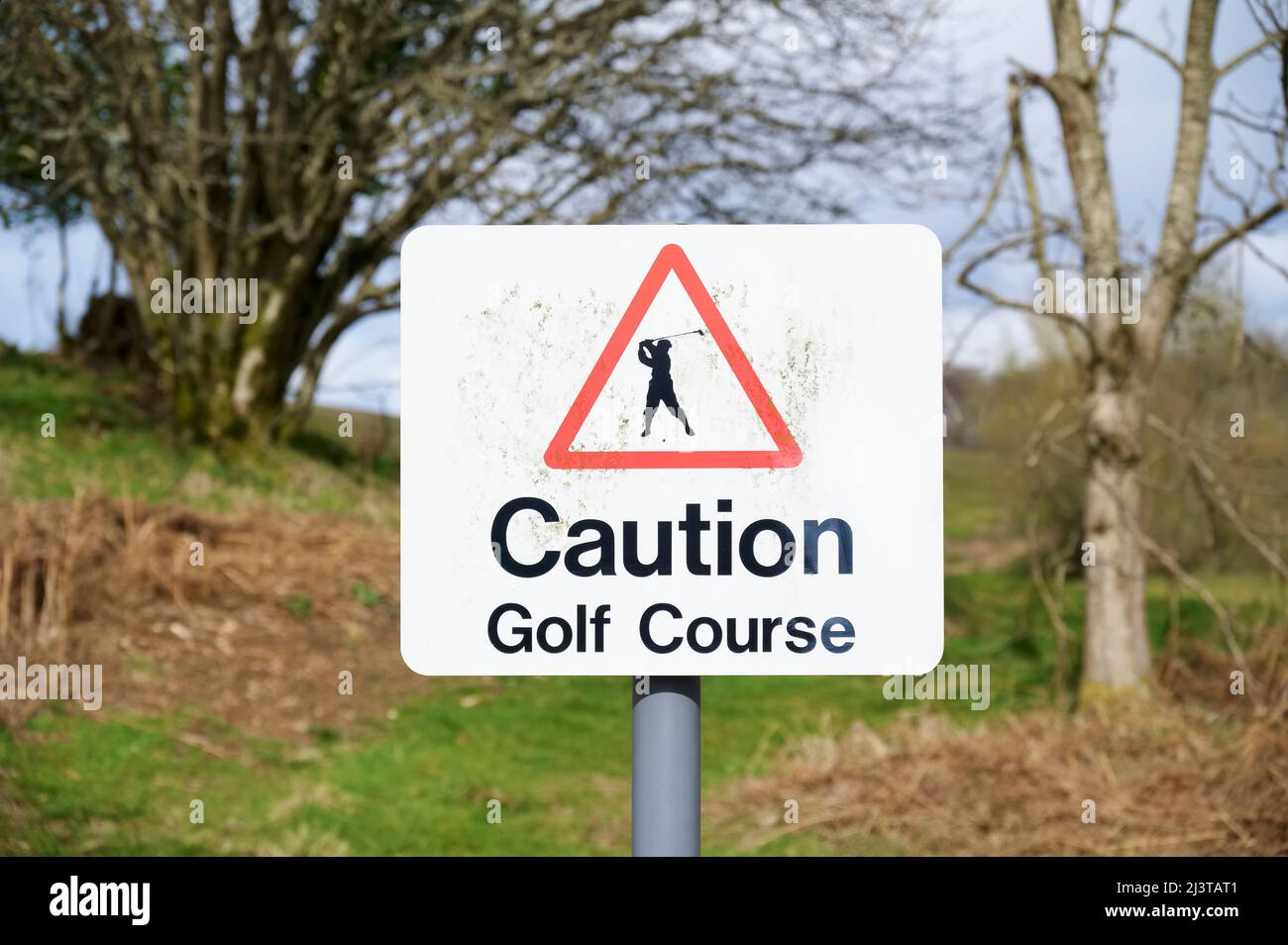 Beware of Golf Balls Sign Caution and Warning Danger Stock Photo - Alamy