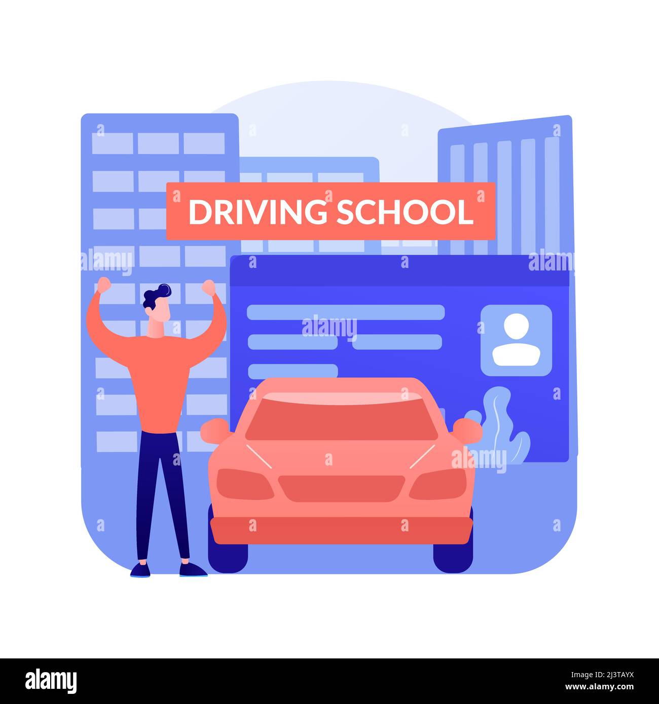 Driving lessons abstract concept vector illustration. Driving school ...