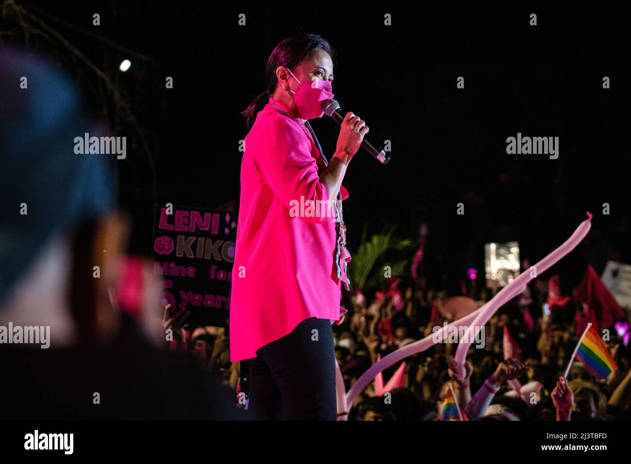Dagupan, Philippines. 09th Apr, 2022. Philippines Vice President Leni ...