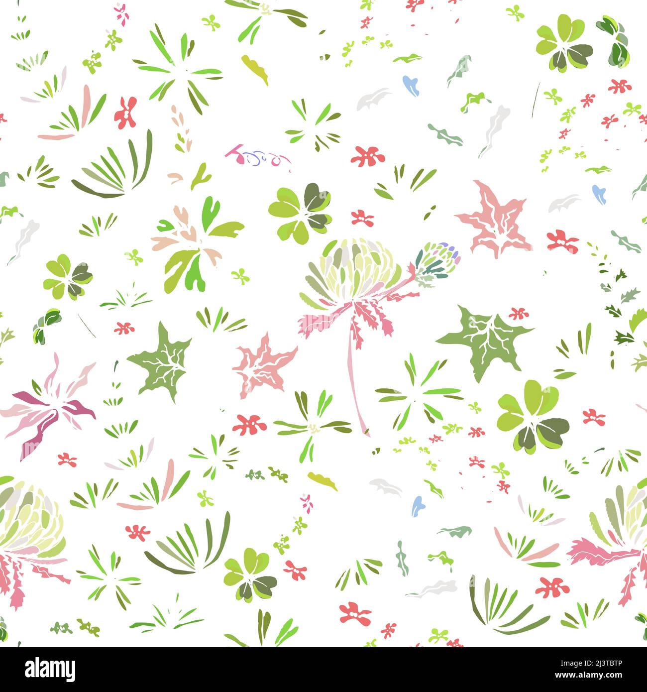 Wildflowers seamless pattern. Handwork. Vector illustration Stock ...