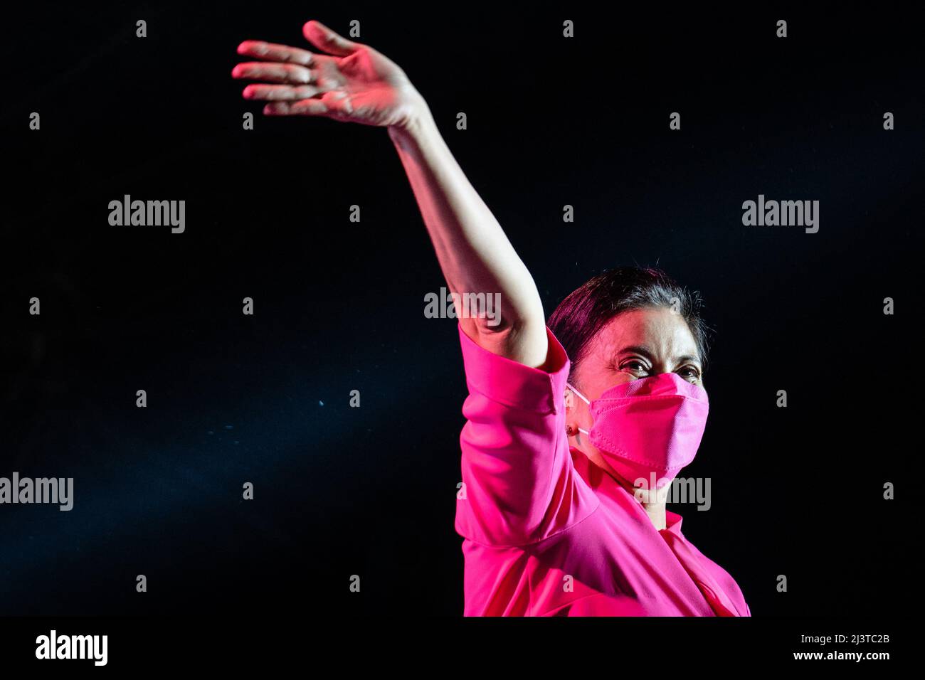 Philippines Vice President Leni Robredo, waves to the crowd during the ...