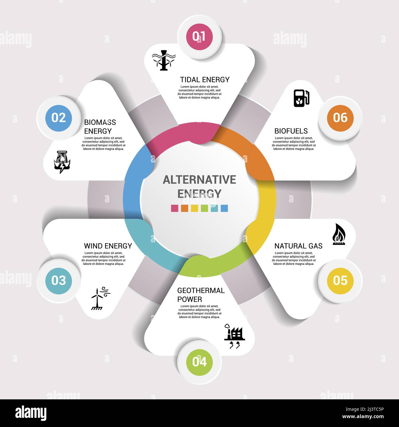 Infographic Risk Management template. Icons in different colors ...