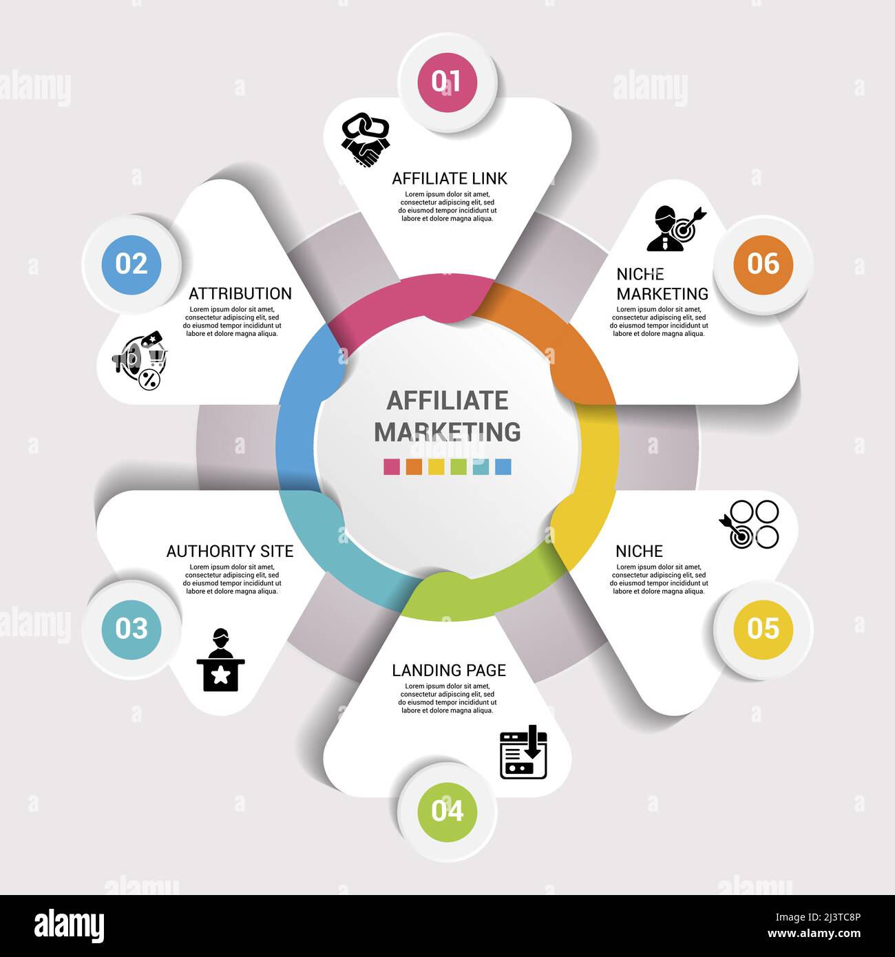 Infographic Management template. Icons in different colors. Include ...