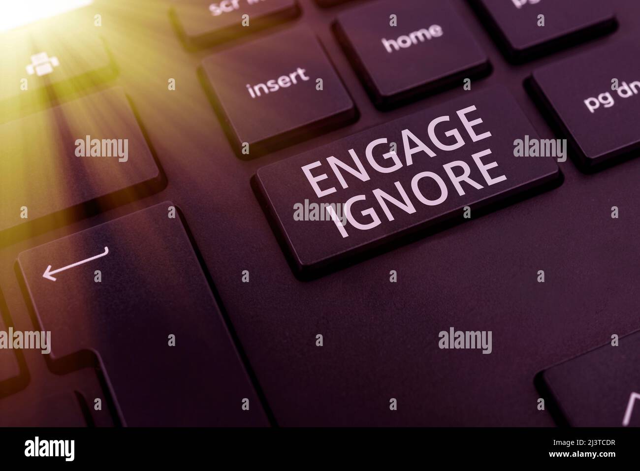 Text caption presenting Engage Ignore. Business concept Silent ...