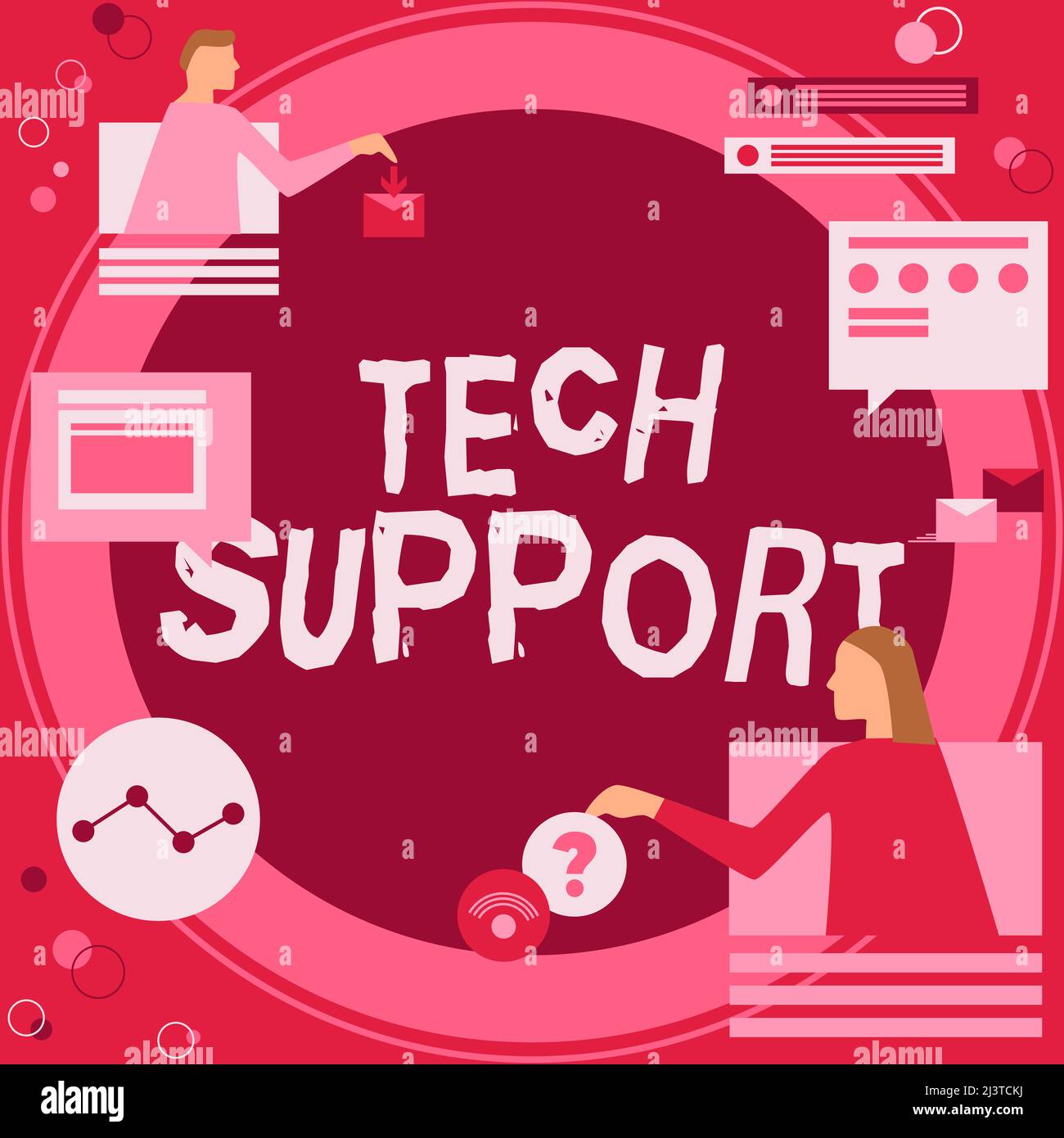 Conceptual caption Tech Support. Business approach Assisting ...