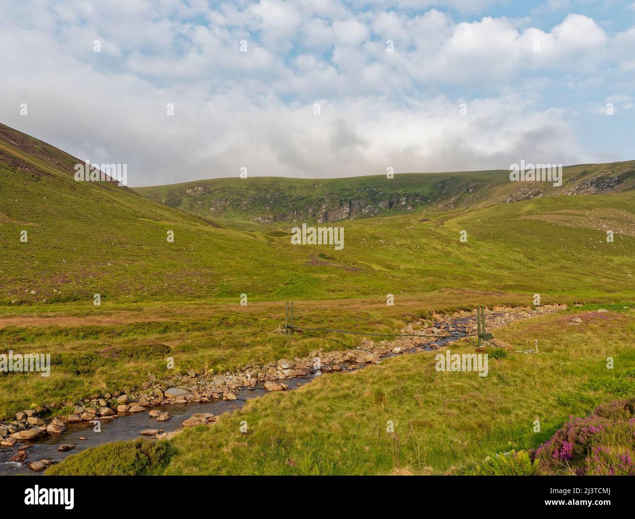 The Stalkers Footbridge over the Waters of Saugh in Glen Lethnot on a ...