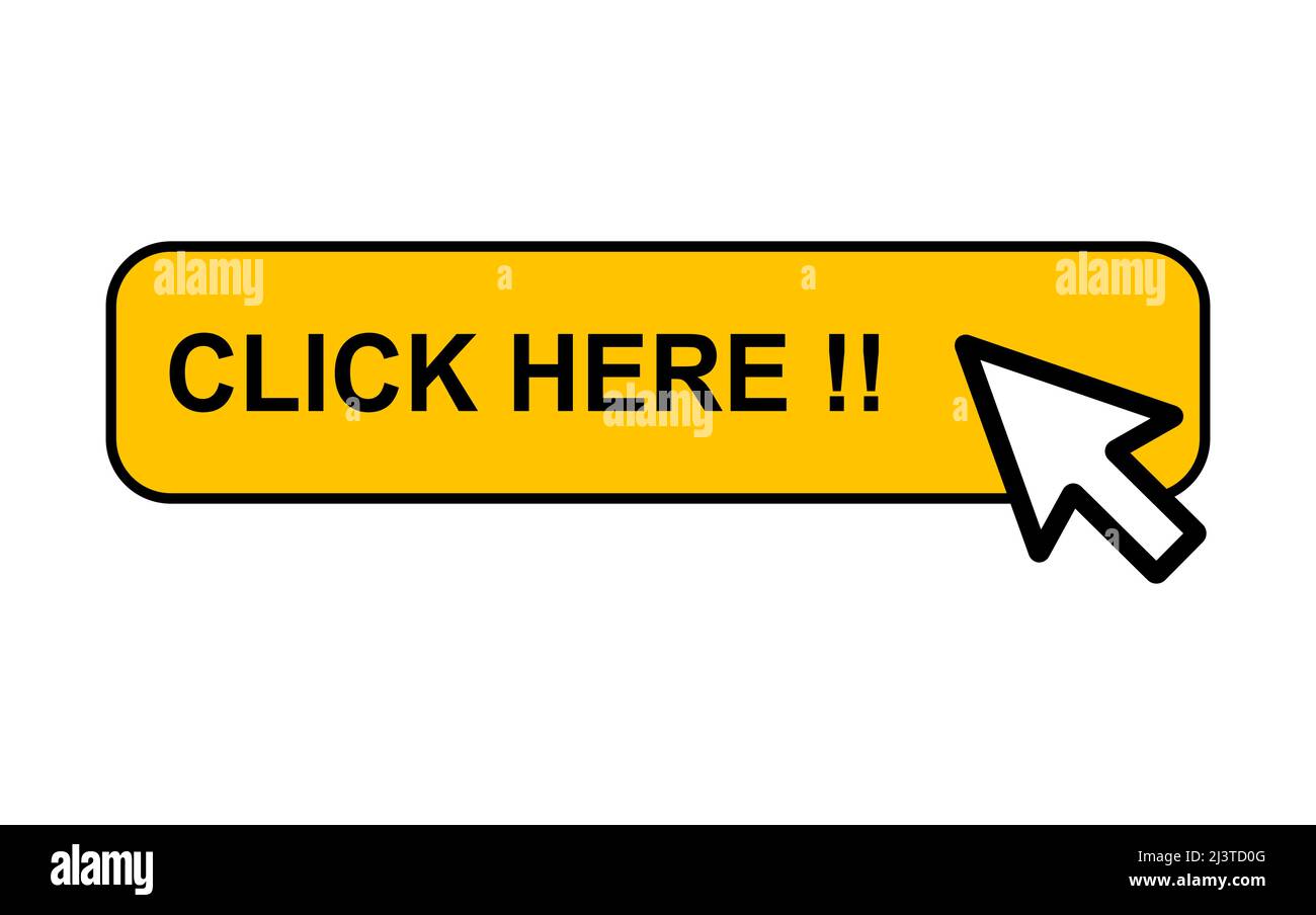 Click here web button, internet flat pointer design, press link vector ...