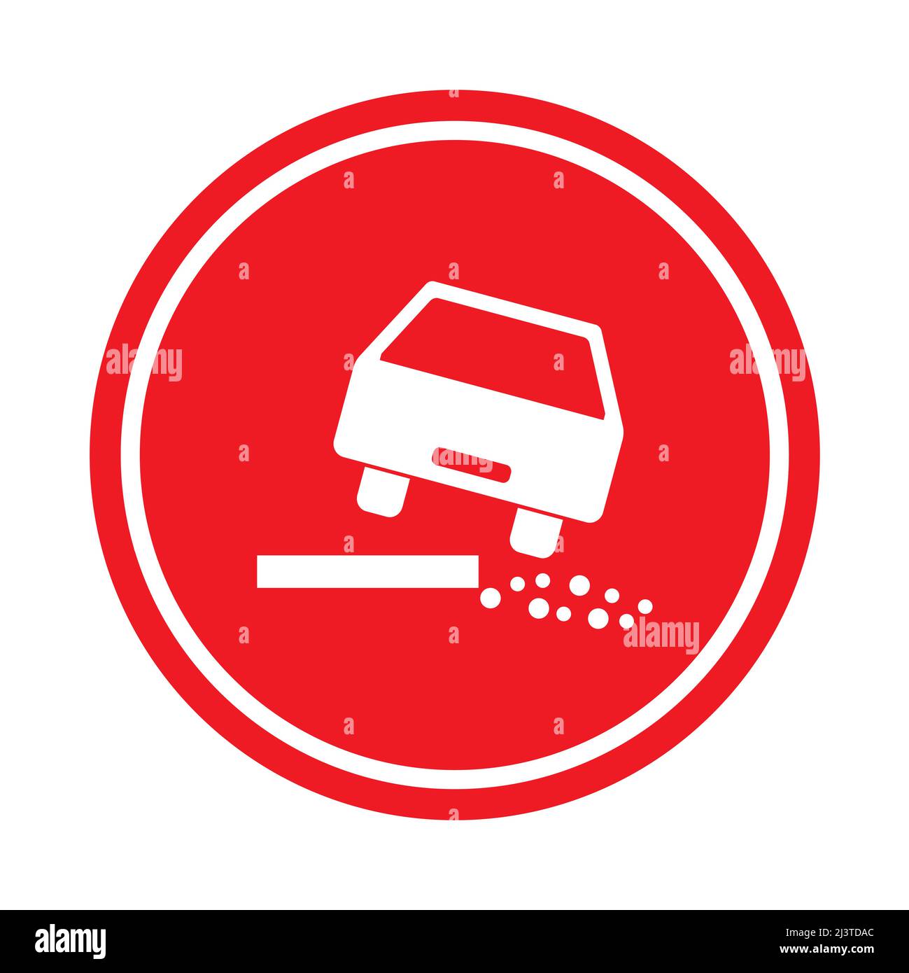Road danger car icon, traffic street caution sign, roadsign vector ...