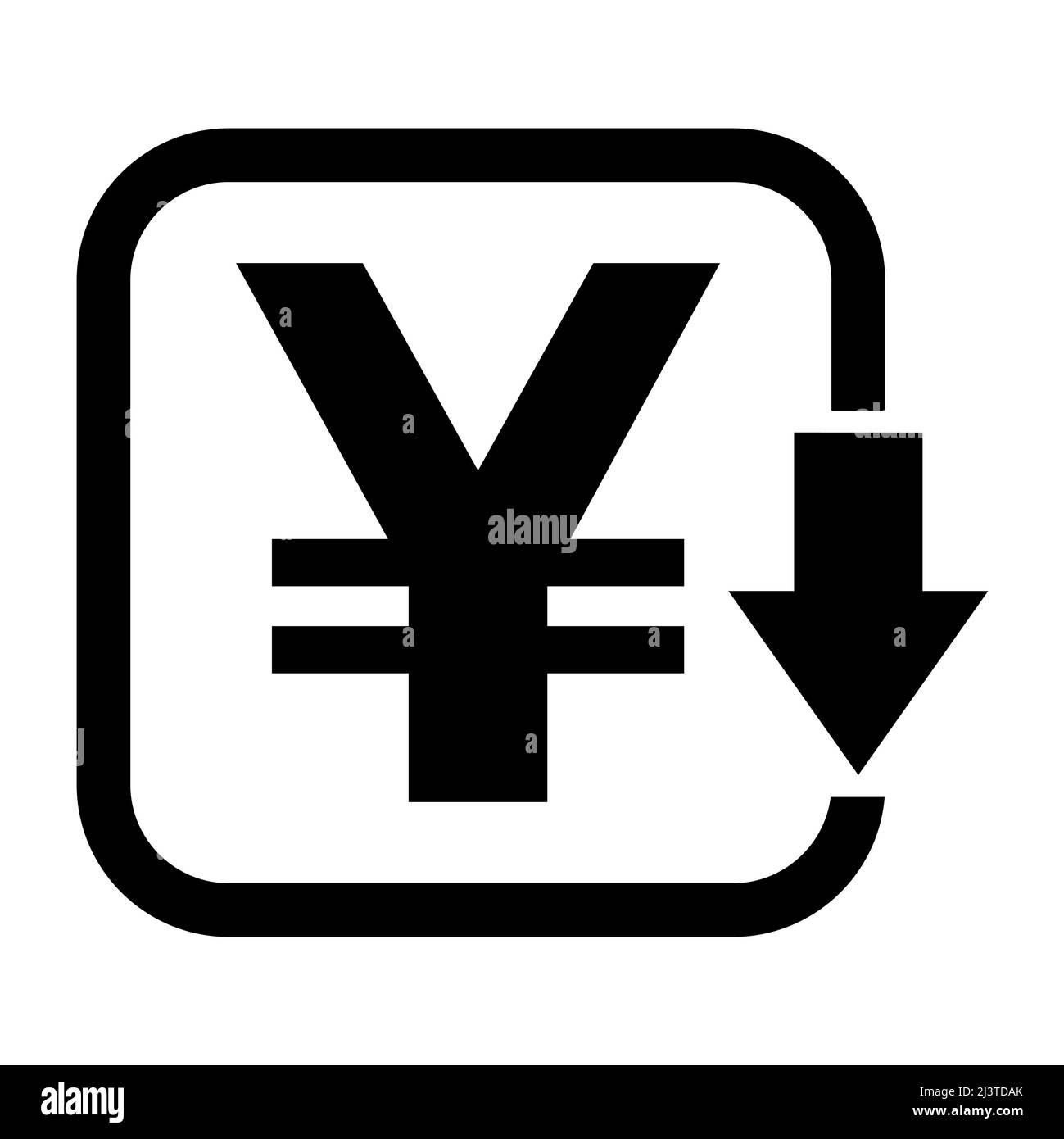 Cost reduction- decrease yuan icon. Vector symbol image isolated on background Stock Vector ...