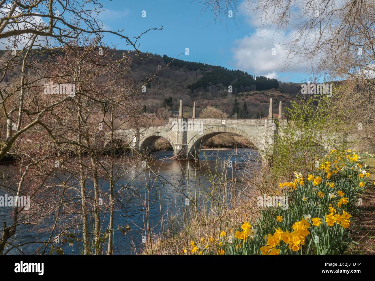 Perthshire, UK. Scotland. Tay Bridge, Aberfeldy, Weather. The Tay ...