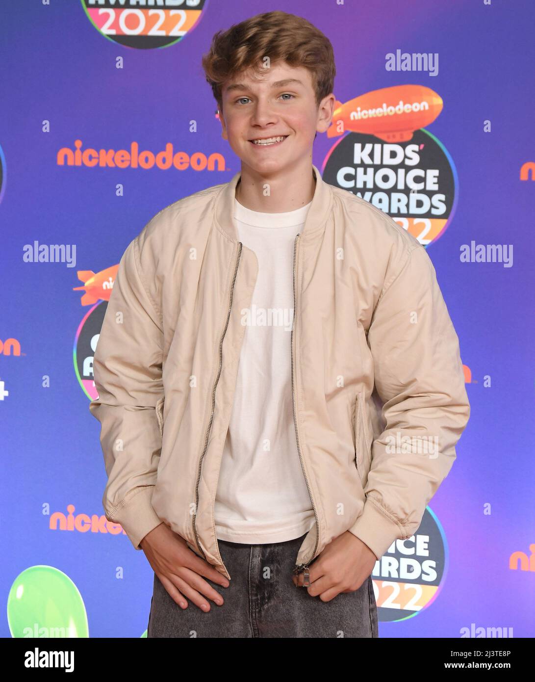 Mitchell Berg arrives at the 2022 Nickelodeon Kid's Choice Awards held ...