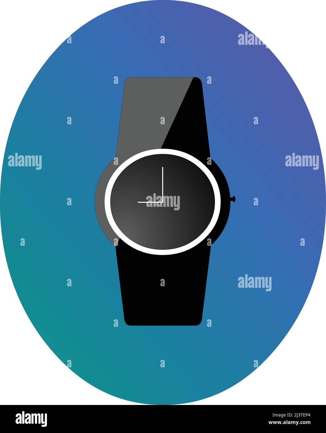 Watch design in flat style with on Gradient background. Vector ...