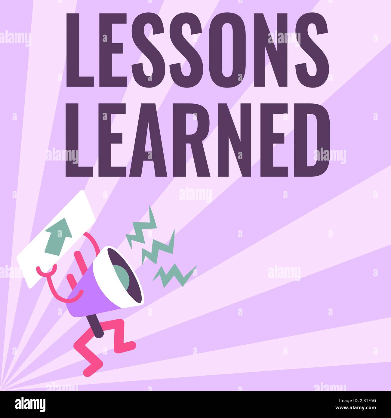 Hand writing sign Lessons Learned. Internet Concept Promote share and use knowledge derived from ...