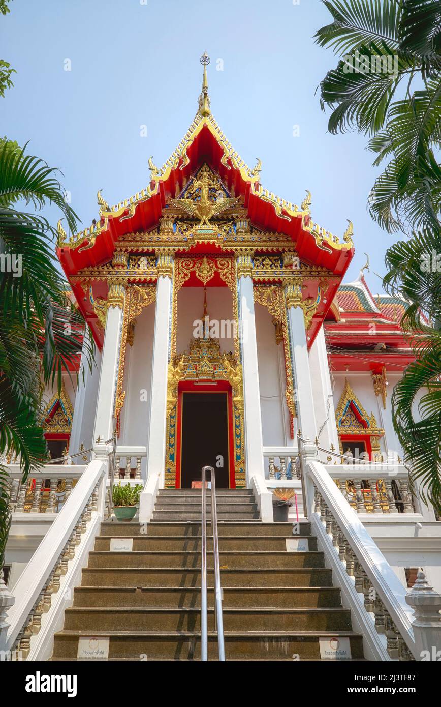 Thailand temple exterior with stairs leading to entrance door Stock ...