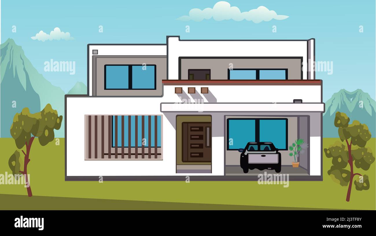 Cottage in modern style Stock Vector Images - Alamy